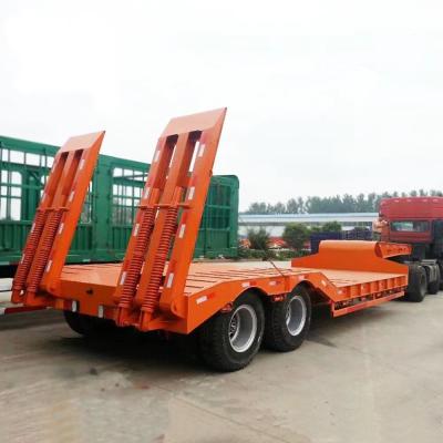 China Steel Construction 15t Grade Low Bed Semi Trailer For Heavy Machinery for sale