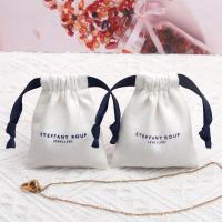 Quality Satin Ribbon String Jewelry Dust Bag White Customized 8x10cm for sale