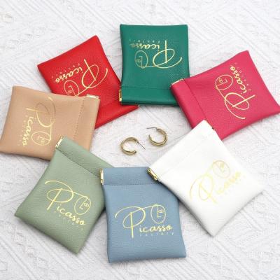 China Colorful Pu Leather Pouch Screen Printed Custom Size Leather Jewelry Pouch Gift Storage for sale