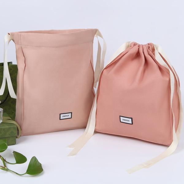 Quality Square Bottom Canvas Cosmetic Bag Dustproof with Pink Shoe Handbag Packing for sale