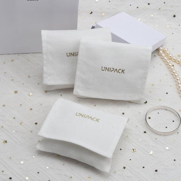 Quality Custom Logo Brush Canvas Envelope Bag Soft Necklace Earring Ring Jewelry Packing for sale