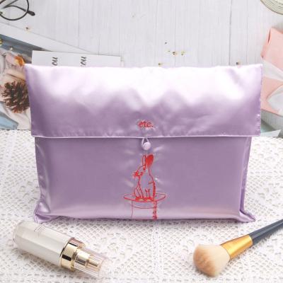 China Custom Logo Thick Satin Envelope Bag Clothes Handbag Hat Packaging for sale