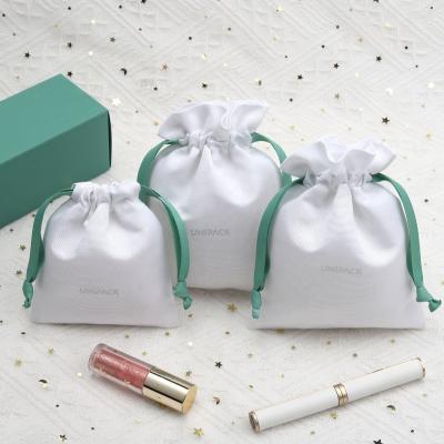 China Custom Logo Printed Silk Satin Bag Gift Perfume Packaging Storage Dustproof for sale
