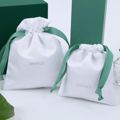 China Custom Print Logo Drawstring bag Reusable Travel Portable Color Satin Jewelry Dust Pouch for sale