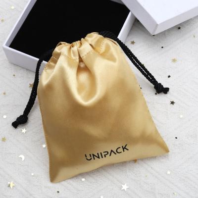China High End Mini Drawstring Satin Pouch For Gift Rings Jewelry Storage for sale