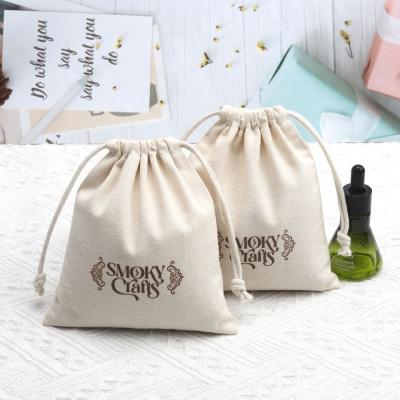 China Eco Friendly Cotton Canvas Drawstring Bag For Cosmetic Printed Logo for sale