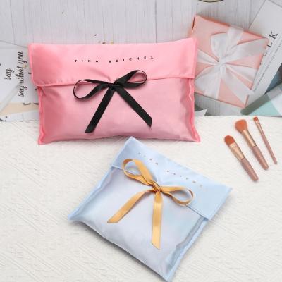China Silk Satin Envelope Bag Baby Clothes Shoes Packaging Luxury Pink Hair Extensions Wig for sale