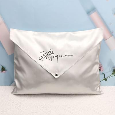 China Metal Button Satin Bag Clothes Hair Extension Packing Storage for sale