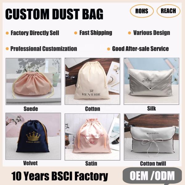 Quality Blue Satin Drawstring Storage Bag Silk Gift Packaging Reusable Custom Logo for sale