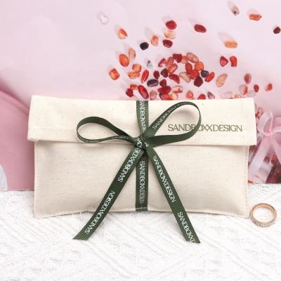 China Cotton Twill Envelope Cosmetic Packaging Custom Printed Logo Gift Hair Storage Dust Pouch for sale