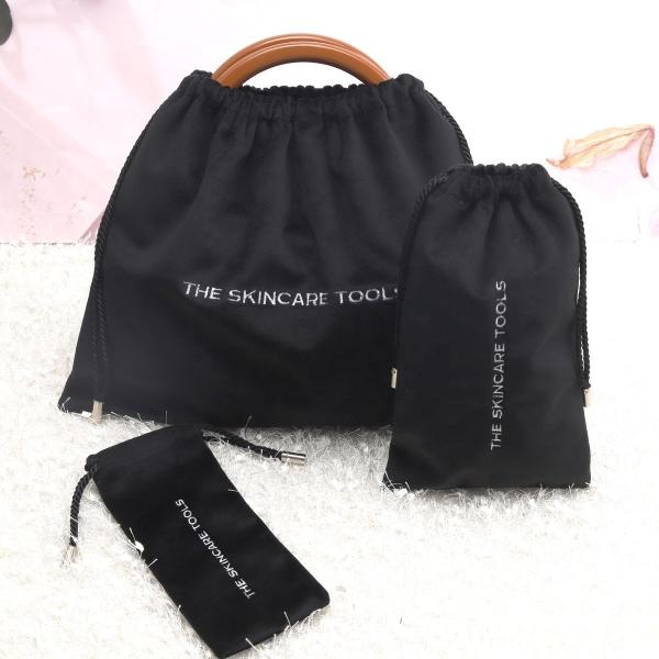 Quality Velvet Drawstring Shoe Bag Clothing Hat Dust Pouch Screen Printed With Bead for sale