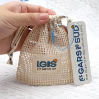 China Custom Logo Printed Cotton Mesh Drawstring Bag 10x12 cm for Gift Soap Packaging for sale