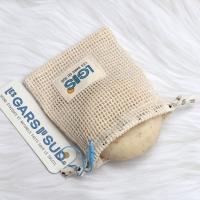 China Custom Logo Printed Cotton Mesh Drawstring Bag 10x12 cm for Gift Soap Packaging for sale