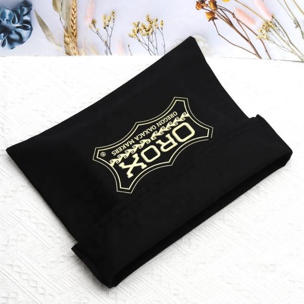 Quality Custom Logo Cotton Drawstring Shoe Bag Reusable For Handbag Clothes Black for sale