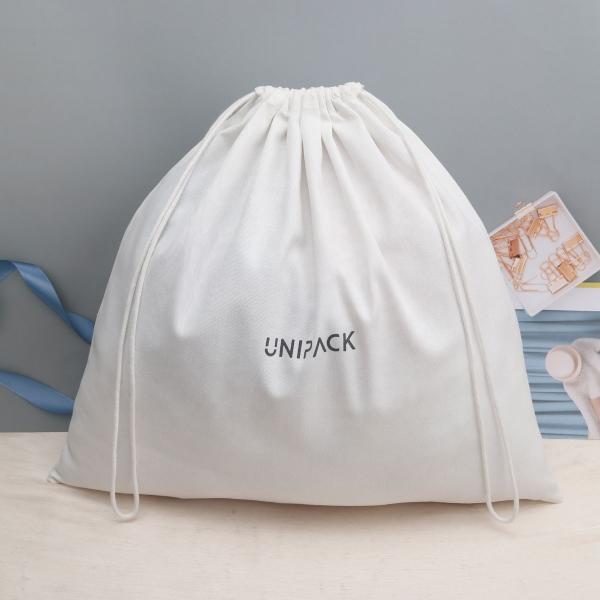 Quality OEM Cotton Twill Drawstring Packaging Pouch Custom Logo Printed Dust Bag for sale