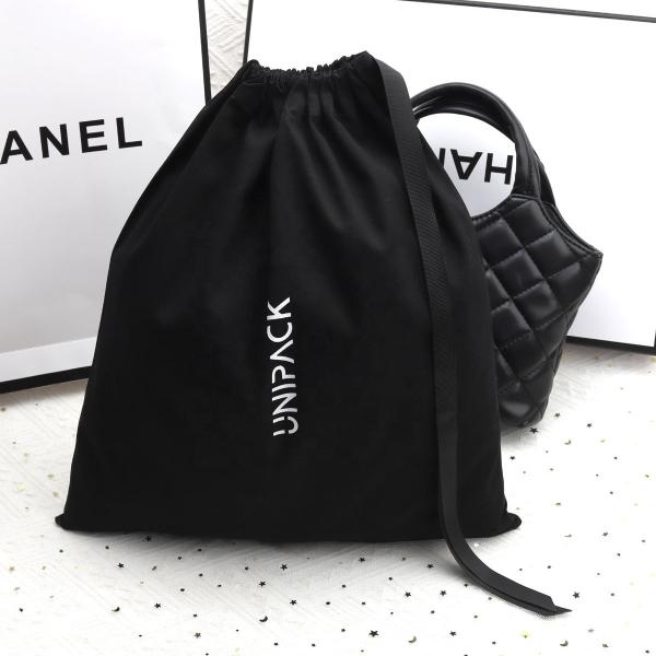 Quality Muslin Cotton Twill Drawstring Shoe Bag Black Foldable Custom 30x40 Inch for sale
