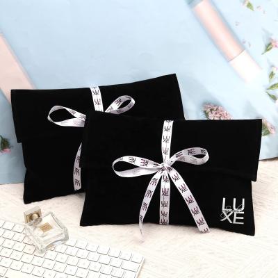 China Envelope Black Velvet Dust Bag 30x20 for Clothes Handbag Storage for sale