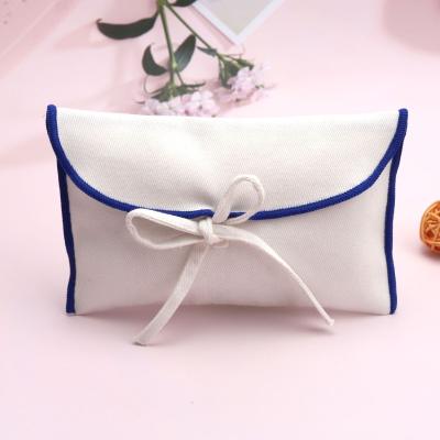 China Cotton Twill Envelope Pouch Custom Logo Printed Cosmetic Wallet Packaging for sale
