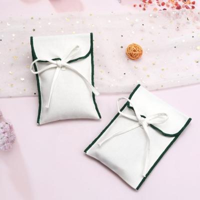 China Twill Cotton Envelope Gift Packaging Pouch Dustproof Custom Logo White for sale