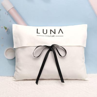 China Cotton Twill Flap Envelope Dust Bag Custom Logo With String for sale