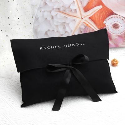 China Black Cotton Twill Envelope Pouch Handbag Scarf Clothes Packaging for sale