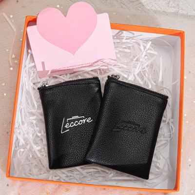 China Customized Pu Leather Zipper Bag Waterproof Screen Printing Logo Pu Leather Zipper Pouch for sale