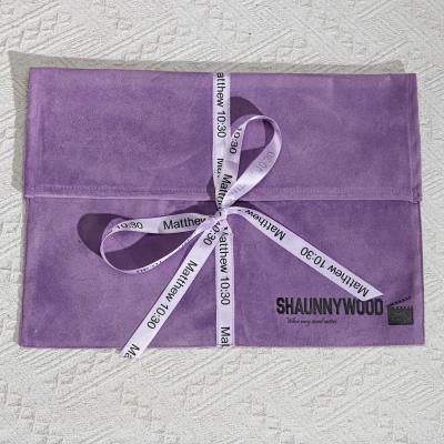 China Personalized Suede Envelope Gift Bag With Logo High End Suede Flap Packaging Pouch for sale