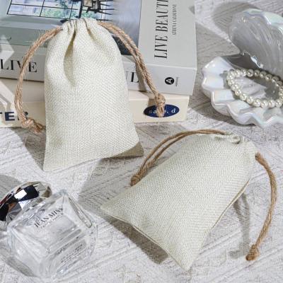 China Organic Jute Coffee Beans Candle Drawstring Storage Bag Customized Jute Drawstring Dust Pouch for sale
