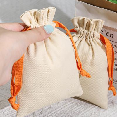 China Large Capacity Cotton Twill Clothing Handbag Storage Bag Custom Logo 100% Cotton Drawstring Dust Pouch for sale