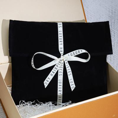 China Gray Velvet Envelope Bag Soft With Bow Custom Logo Printed Gift Dust packing for sale