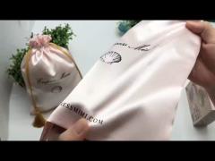 Custom Perfume Pouch With Tassels Gold Logo  Pink Velvet Bag Drawstring Packing