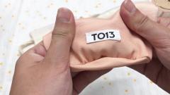 gradient pink polyester drawstring pouch with round bottom
