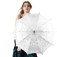 Quality Popular Lace-Folding Wooden Parasol Wedding Umbrella for Promotional Party for sale