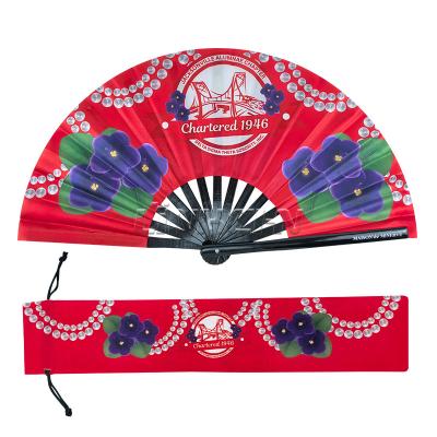 China 13 Inch Large Handheld Foldable Dance Fans Customizable Sublimation on Bamboo with Loud Popping Sound for Line Dancing for sale