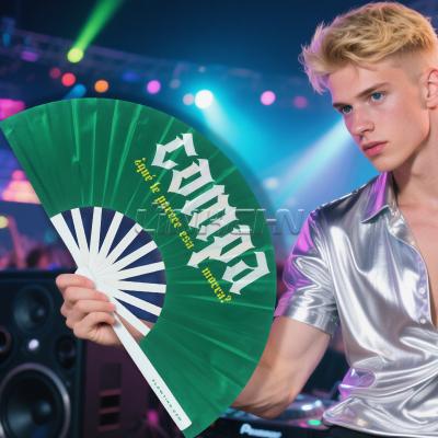 China 13 Inch Large Handheld Foldable Dance Fans Customizable Sublimation on Bamboo with Loud Popping Sound for Line Dancing for sale