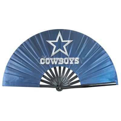 China 2025 Wholesale Big Clack Large Rave Personalized Custom Printed Logo Bamboo Hand Fan for sale