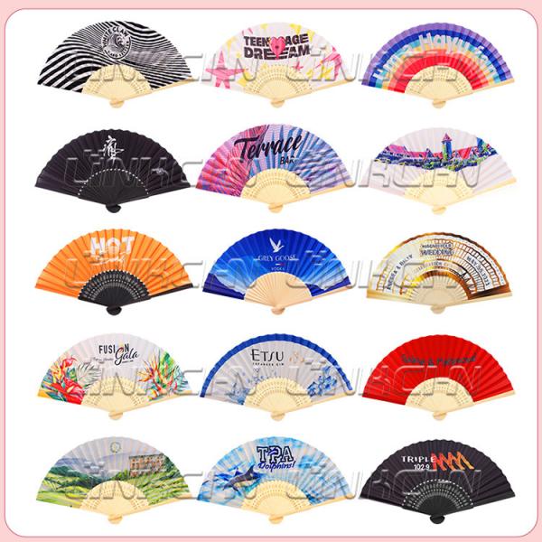 Quality Handheld Bamboo Folding Fans Wedding Invitation Card with Floral Design for for sale