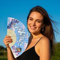 Quality Custom Bamboo Handheld Folding Fans for Wedding Home Decoration Business Gifts for sale