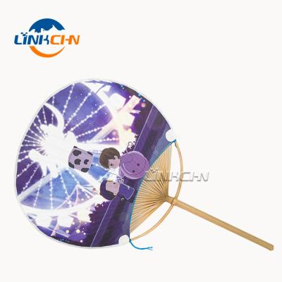 China Cartoon Decorative Circular Hand Fan Round Fan in Promotion for sale