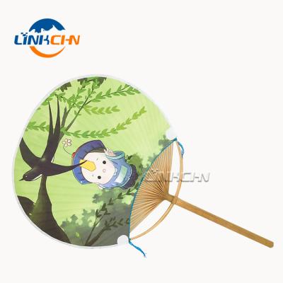 China Cartoon Decorative Circular Hand Fan Round Fan in Promotion for sale
