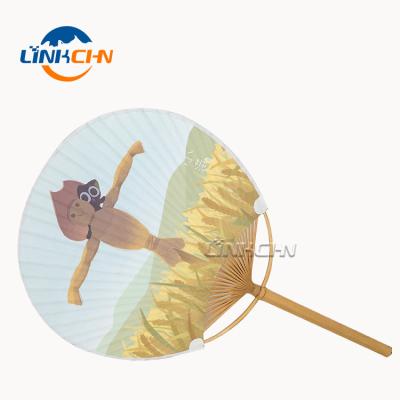 China Cartoon Decorative Circular Hand Fan Round Fan in Promotion for sale