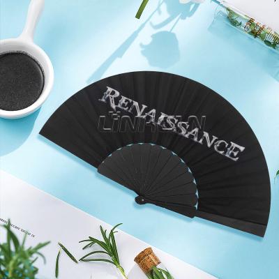 China Wholesale Custom Printed Plastic Nylon Accordion Hand Fan for sale