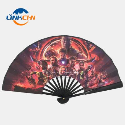 China Promotional Hand Held Folding Fan with Custom Double Side Printed for sale