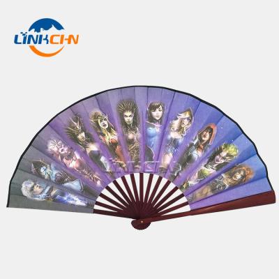 China Promotional Hand Held Folding Fan with Custom Double Side Printed for sale