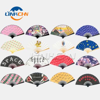 China Promotional Hand Held Folding Fan with Custom Double Side Printed for sale