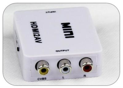 China HDMI to AV Converter 1080P output mini HDMI to 3RCA CVBS HD video converter support laptop blu ray DVD PS4 for sale