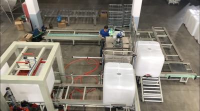 중국 IBC 그리드 케이지 프레임 자동 생산 라인, 완전 자동 IBC 탱크 누출 테스트 기계 라인 판매용