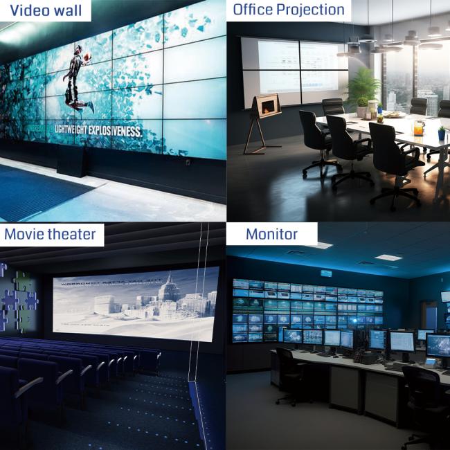 Multi-Screen Flexibility: Supports 1x1, 1xN, Mx1, and MxN configurations (via cascading).Edge fusion