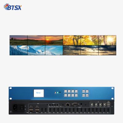 Китай 4K60 видеопроцессор   4 входа, 16 выходов для многоэкранного дисплея Профессиональный 4K видеостенный процессор    Бесшовный переключатель и сплайсинг 16-канальный видеопроцессор HDMI    Идеально подходит для команды и контра продается