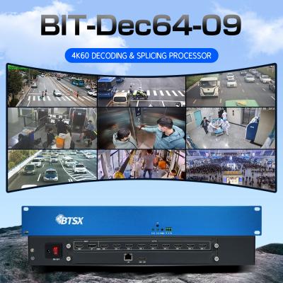 China 4K60 64 Opening Windows Multi Screen Decoder RTSP Stream HEVC Decoding HDMI Decoder 9 Screen Splitting Video Wall Processor for sale